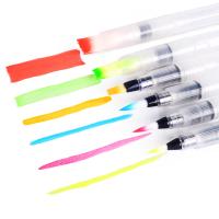 China High quality 6 different tip customized 19CM nylon hair watercolor paint brush pen set for sale