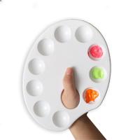 China High Quality OEM 10 Well Acrylic and Watercolor Portable Plastic Paint Palette For Mix Color for sale