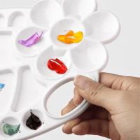 China Wholesale kids art painting graffiti palette OEM multifunctional flower shape plastic palette for sale