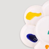 China Wholesale kids art painting graffiti palette OEM multifunctional flower shape plastic palette for sale