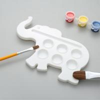 China Hot selling OEM wholesale elephant shape 6 wells plastic painting palette for artist for sale