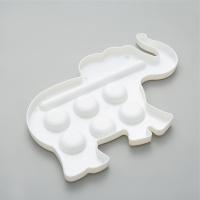 China Hot selling OEM wholesale elephant shape 6 wells plastic painting palette for artist for sale