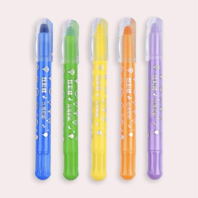 China High Quality Non Toxic Silky Twist Up Wax Crayon Customized 6Pcs Rotating Crayon for Children for sale