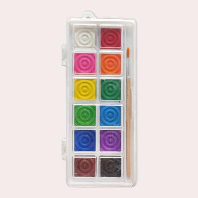 China Portable High Quality 12 Colors OEM Gouache Non Toxic Paint Solid Watercolor Set For Kids Painting for sale