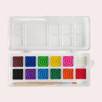China Portable High Quality 12 Colors OEM Gouache Non Toxic Paint Solid Watercolor Set For Kids Painting for sale