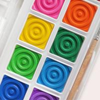 China Portable High Quality 12 Colors OEM Gouache Non Toxic Paint Solid Watercolor Set For Kids Painting for sale