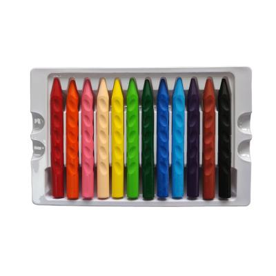 China Non Toxic Washable Smooth Crayon Creative Triangle Holey Easy Hold Crayon Set for sale