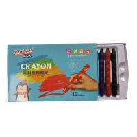 China Non Toxic Washable Smooth Crayon Creative Triangle Holey Easy Hold Crayon Set for sale