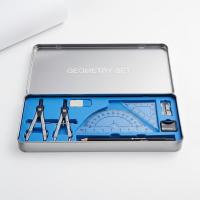 China School And Office Compass Ruler Pencil Metal Box Kit 10PCS Geometry Set for sale