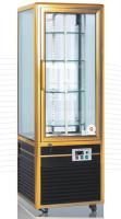 China Upright 4 Sides Glass Pastry Display Case Support Rotary Or Fixed Shelf for sale