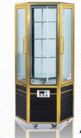 China Upright Food Display Showcase 6 Sides Rotary Shelf / 2 Doors Bakery Glass Display Cases for sale