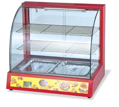 China Electric Food Warmer Display Case Curved Glass Two Shelves Bain Marie Display Counter for sale