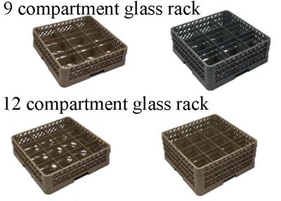 China PP Compartment Glass Rack Kitchen Plate Rack For Commercial Dishwashing Machine for sale