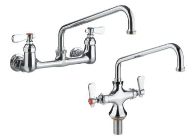 China Single / Double Pantry Faucet Deck Mounted / Wall Mount Commercial Kitchen Faucets for sale