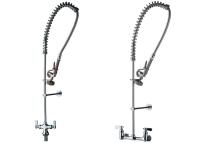 China Commercial Kitchen Dishwasher Add - On Deck / Wall Mounted Pre - Rinse Kitchen Faucet for sale