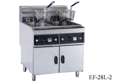 China Floor Standing Potato Chip Fryer 28L Per Tank Stainless Steel Electric Deep Fryer for sale