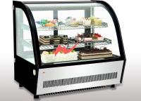 China Small Curved Glass Refrigerated Bakery Display Case Countertop Mirrors / Steel Base for sale