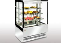 China Dry Heating Food Display Showcase Square T5 Light Glass Food Warmer Display Case for sale