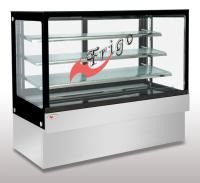 China Square Glass Cake Display Case Orchid LED Light Custom Refrigerated Display Cases for sale