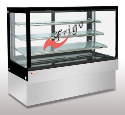 China Square Glass Cake Display Case Orchid LED Light Custom Refrigerated Display Cases for sale