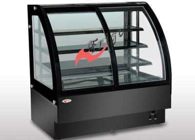 China 3 Shelves Food Display Showcase Front Sliding Door , Glass Bakery Display Case for sale
