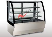 China Floor Standing Bakery Food Display Showcase Curved Cake Showcase Air Cooling for sale