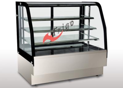 China Floor Standing Bakery Food Display Showcase Curved Cake Showcase Air Cooling for sale