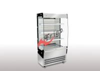 China Curved Glass Slim Open Refrigerated Display Case 3 Shelves With LED Light for sale