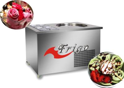 China Commercial Fried Ice Cream Roll Machine Manual Defrosting Stainless Steel 304 Body for sale