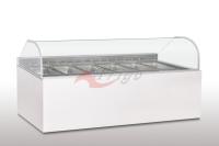 China Open Curved Warm Deli Showcase Front Glare Free Glass Manual Humidifier for sale