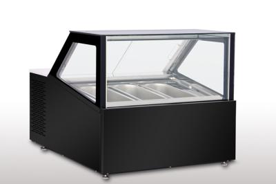China Counter Top Gelato Showcase Ventilatioin Cooling -16 to -20 degree  4pcs 5L Gelato Pan for sale