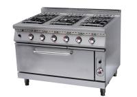 China Security Cooking Lines Free Standing Gas Range With 4 / 6 European Burners for sale
