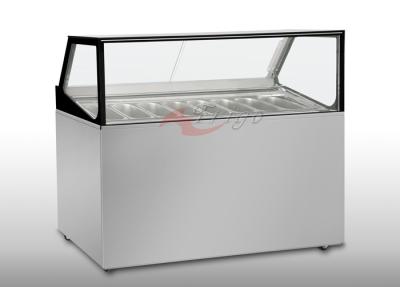 China R290 Available Square Gelato Display Case 2 Layers LED Light Fast Cooling for sale