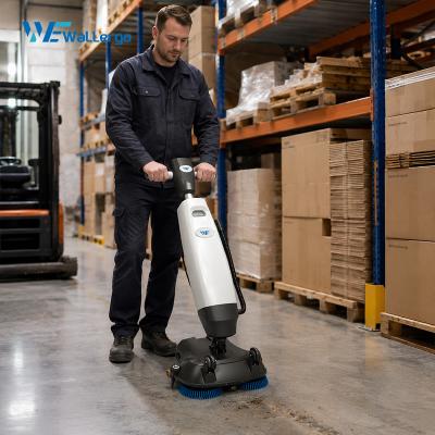 China 520mm Cleaning Width Floor Scrubber Machine Dual Brush Walk-behind Sweeping Industrial Floor Scrubber for sale