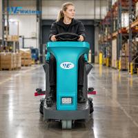 China High Quality Industrial 24V 240AH Battery Ride-on Scrubber Machine Airport Floor Automatic Floor Scrubber for sale