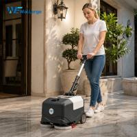 China Intelligent Mini Floor Scrubber 24V Lithium Battery Commercial Walk-behind Floor Cleaning Machine for Dining Room for sale