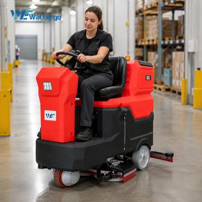 China Affordable Price Electric Ride-on Dual-brush Floor Scrubber Machine Factory Warehouse Marble Floor Scrubber for sale