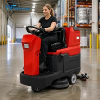 China 2026 New Style Concrete Warehouse Mop Cleaning Machine Automatic Micro Driving Ride on Floor Scrubber Machine for sale