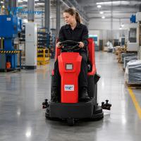 China 2026 New Style Concrete Warehouse Mop Cleaning Machine Automatic Micro Driving Ride on Floor Scrubber Machine for sale