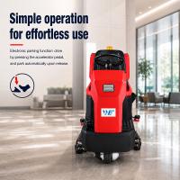 China Heavy Duty Intelligent Ride on Floor Scrubber Industrial Battery Powered Floor Cleaning Machine for Warehouse Airport Factory for sale