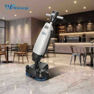 China Mini Floor Scrubber 320W High Power Cordless 120min Runtime Walk Behind Scrubber Dryer for Gym Hospital Cafe for sale