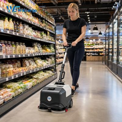 China Best Sell Tile Cleaning Machine 24V Dual Brush Walk-behind Sweeping for sale