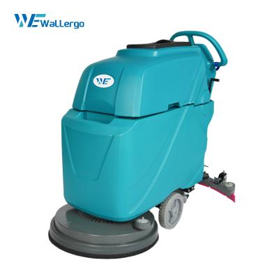 China Walk-behind Lithium Powered Industrial Floor Scrubber Suitable for Commercial Workshops Canteens Supermarkets for sale