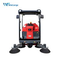China Large Ride on Semi Enclosed Sweeper 48V 100AH Lithium Battery Electric Road Sweeper for Industrial Warehousing for sale
