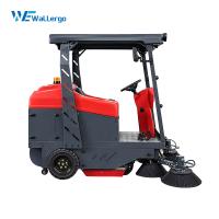 China Large Ride on Semi Enclosed Sweeper 48V 100AH Lithium Battery Electric Road Sweeper for Industrial Warehousing for sale