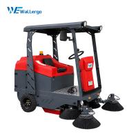China Large Ride on Semi Enclosed Sweeper 48V 100AH Lithium Battery Electric Road Sweeper for Industrial Warehousing for sale