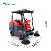 China Large Ride on Semi Enclosed Sweeper 48V 100AH Lithium Battery Electric Road Sweeper for Industrial Warehousing for sale