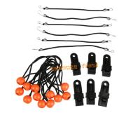 China Customization 24pc Tarp Bungee Cord For Outdoor Camping Abrasion Resistant for sale