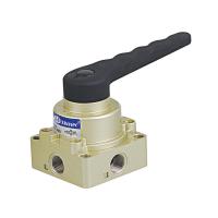 China HV Series Pneumatic Manual Valve 3-Position 4-Way Hand Switching Valve with G1/4 G3/8 G1/2 Port Sizes 0-0.8MPa Pressure Range for sale