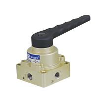 China HV Series Pneumatic Manual Valve 3-Position 4-Way Hand Switching Valve with G1/4 G3/8 G1/2 Port Sizes 0-0.8MPa Pressure Range for sale